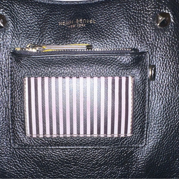 henri bendel | Bags | Rare Henri Bendel Black Pebbled Leather Tote ...